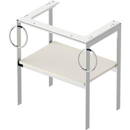 Duravit White Tulip Waschtisch-Konsole WT4546B3939 68,4 x 45 cm, Nordic Wei&szlig; Seidenmatt, bodenstehend, Metall, 2 Handtuchhalter