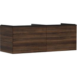 Hansgrohe Xelu Q Waschtischunterschrank 54069670 1360x485x550mm, 2 Schubk&auml;sten, Nussbaum dunkel, mattschwarz