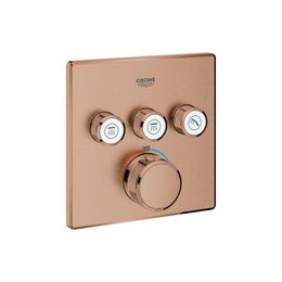 Grohe Grohtherm Smartcontrol Fertigmontageset 29126DL0 warm sunset geb&uuml;rstet, eckig, UP-Thermostat, 3 Absperrventile