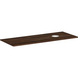 Hansgrohe Xelu Q Konsole 54117630 1360 x 550 mm, Ausschnitt rechts, Aufsatzwaschtisch ohne Hahnloch, Nussbaum dunkel
