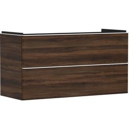 Hansgrohe Xelu Q Waschtischunterschrank 54038700 1180x605x475mm, 2 Schubladen, Nussbaum dunkel, mattwei&szlig;