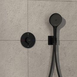Hansgrohe ShowerSelect Comfort S Brausethermostat 15556670 matt schwarz, Unterputz, f&uuml;r 2 Verbraucher, mit ingetrierter Sicherungskombination