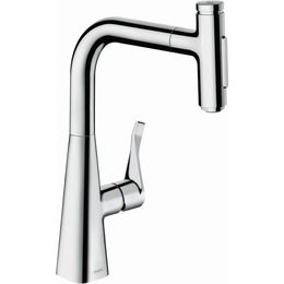 Hansgrohe Metris Select Küchenarmatur 73817000 mit Ausziehbrause, 2jet, sBox, chrom