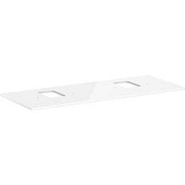 Hansgrohe Xelu Q Konsole 54125050 1360 x 550 mm, 2 Ausschnitte, Aufsatzwaschtisch mit Hahnloch, wei&szlig; hochglanz