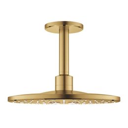 Grohe Rainshower Kopfbrauseset 26477GN0 cool sunrise geb&uuml;rstet, mit Deckenauslass 142mm, 2 Stahlarten