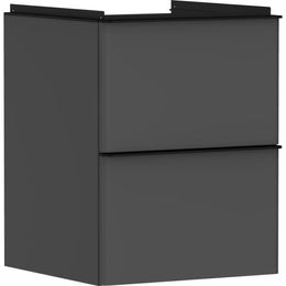 Hansgrohe Xelu Q Waschtischunterschrank 54020670 480x605x475mm, f&uuml;r Handwaschbecken, 2 Schubladen, diamantgrau matt, mattschwarz