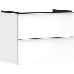 Hansgrohe Xelu Q Waschtischunterschrank 54027000 780x605x475mm, 2 Schubladen, wei&szlig; hochglanz, chrom