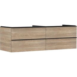 Hansgrohe Xelu Q Waschtischunterschrank 54092670 1560x485x550mm, 4 Schubk&auml;sten, Eiche Natur, mattschwarz