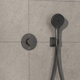 Hansgrohe ShowerSelect Comfort S Brausethermostat 15556340 brushed blacke chrome, Unterputz, f&uuml;r 2 Verbraucher, mit integrierter Sicherungskombination