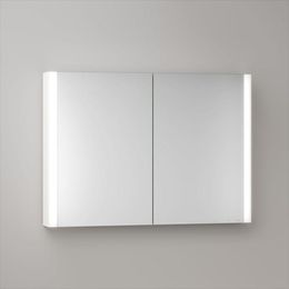 KEUCO Somaris Spiegelschrank mit Beleuchtung 14503512101 100 x 71 x 12,7 cm, wei&szlig; matt, Wandvorbau, 2 T&uuml;ren, Spiegelheizung