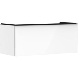 Hansgrohe Xelu Q Waschtischunterschrank 54062670 1180x485x550mm, Schubkasten, wei&szlig; hochglanz, mattschwarz