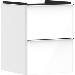 Hansgrohe Xelu Q Waschtischunterschrank 54019000 480x605x475mm, für Handwaschbecken, 2 Schubladen, weiß hochglanz, chrom