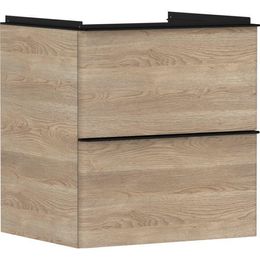 Hansgrohe Xelu Q Waschtischunterschrank 54025670 580x605x475mm, 2 Schubladen, Eiche Natur, mattschwarz