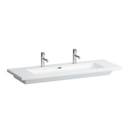Laufen Living Square Waschtisch 8164360001071 130 x 48 cm, mit &Uuml;berlauf, 2 Hahnl&ouml;cher, wei&szlig;
