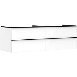 Hansgrohe Xelu Q Waschtischunterschrank 54090670 1560x485x550mm, 4 Schubk&auml;sten, wei&szlig; hochglanz, mattschwarz