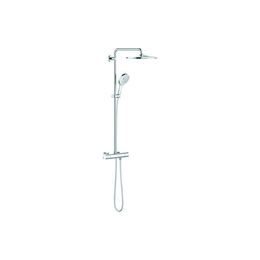 Grohe Rainshower Duschsystem 26647000 chrom, mit Aufputz-Thermostat, Duscharm 45cm schwenkbar