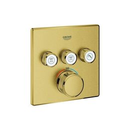 Grohe Grohtherm Smartcontrol Fertigmontageset 29126GN0 cool sunrise geb&uuml;rstet, eckig, UP-Thermostat, 3 Absperrventile