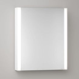 KEUCO Somaris Spiegelschrank mit Beleuchtung 14501511201 65x73,5x13 cm, Wandvorbau, 1 T&uuml;r, Spiegelheizung, Anschlag links, wei&szlig; matt