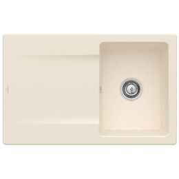 Villeroy & Boch Villeroy & Boch Siluet Einbausp&uuml;le 333401FU mit Ablaufgarnitur und Handbet&auml;tigung, Ivory