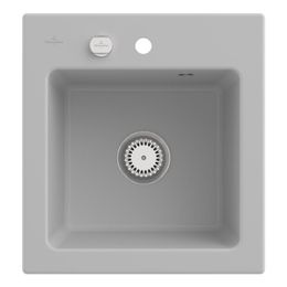 Villeroy & Boch Villeroy & Boch Subway 45 XS Einbausp&uuml;le 678102SM mit Ablaufgarnitur und Exzenterbet&auml;tigung, 475 x 510 mm, Steam