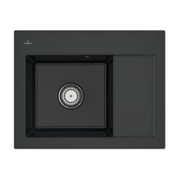Villeroy & Boch Villeroy und Boch Subway 45 Compact Einbauspüle 331200S5 Einbauspüle links, 650 x 510 mm, ebony CeramicPlus