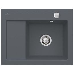 Villeroy & Boch Villeroy und Boch Subway 45 Compact Einbausp&uuml;le 331302i4 rechts, mit Ablaufgarnitur, Excenterbet&auml;tigung, 650 x 510 mm, graphit CeramicPlus