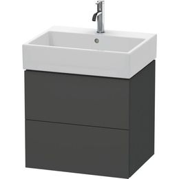 Duravit L-Cube Waschtisch-Unterschrank LC627504949 58,4x 45,9 cm, graphit matt, 2 Schubk&auml;sten, wandh&auml;ngend