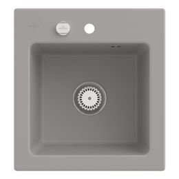 Villeroy & Boch Villeroy & Boch Subway 45 XS Einbausp&uuml;le 678102KD mit Ablaufgarnitur und Exzenterbet&auml;tigung, 475 x 510 mm, Fossil