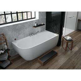 Hoesch iSensi Eck Badewanne 3999.010 mit &Uuml;berlauf, angeformter Sch&uuml;rze