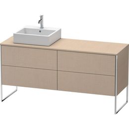 Duravit XSquare Waschtisch-Unterschrank XS4924L7575 160x53,8x54,8cm, 4 Ausz&uuml;ge, links, Leinen