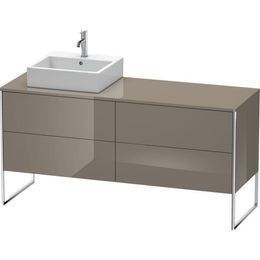Duravit XSquare Waschtisch-Unterschrank XS4924L8989 160x53,8x54,8cm, 4 Ausz&uuml;ge, links, Flannel Grey hochglanz