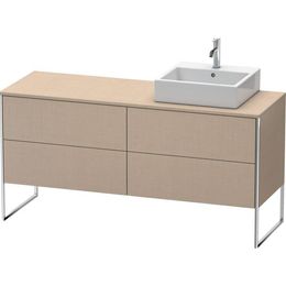 Duravit XSquare Waschtisch-Unterschrank XS4924R7575 160x53,8x54,8cm, 4 Ausz&uuml;ge, rechts, Leinen