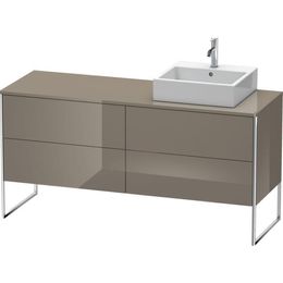 Duravit XSquare Waschtisch-Unterschrank XS4924R8989 160x53,8x54,8cm, 4 Ausz&uuml;ge, rechts, Flannel Grey hochglanz