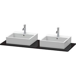 Duravit XSquare Konsole XS063GB4040 140x55cm, mit zwei Ausschnitten, schwarz hochglanz