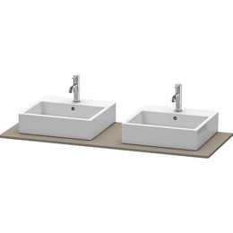 Duravit XSquare Konsole XS063GB9090 140x55cm, mit zwei Ausschnitten, Flannel Grey seidenmatt