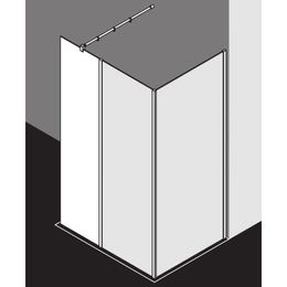 Kermi Xb Glasanlage XBWIH04020VJK 40x200cm, silber hochglanz, ESG Spiegelglas, ESG klar