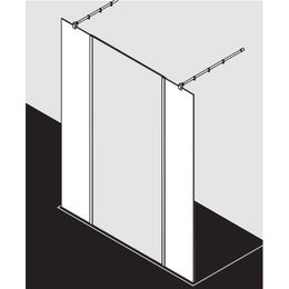 Kermi Xb Glasanlage XBWIH06020VYK 60x200cm, silber hochglanz, ESG SR Opaco Clean, ESG klar