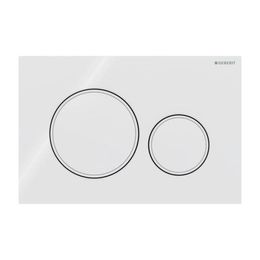 Geberit Sigma 20 Round Betätigungsplatte 115882111 Platte/Taste weiß, Ring weiß matt, für 2-Mengen-Spülung
