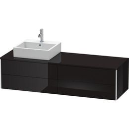 Duravit XSquare Waschtisch-Unterschrank XS4914L4040 160x40x54,8cm, 4 Schubk&auml;sten, links, schwarz hochglanz