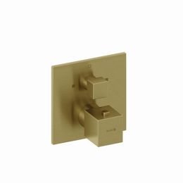 Kludi DECUS Wannenf&uuml;ll- und Brause- Thermostatarmatur 54810N075 Unterputz, eigensicher,Feinbau-Set, Brushed Gold