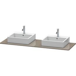 Duravit XSquare Konsole XS063HB8989 160x55cm, mit zwei Ausschnitten, Flannel Grey hochglanz