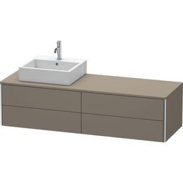 Duravit XSquare Waschtisch-Unterschrank XS4914L9090 160x40x54,8cm, 4 Schubk&auml;sten, links, Flannel Grey seidenmatt