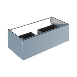 KEUCO Waschtischunterschrank Edition 11 Art 32511861201 120x35x49cm, 1 Frontauszug, Innenbeleuchtung, Glas satiniert, blue satin