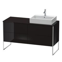 Duravit XSquare Waschtisch-Unterschrank XS4923R4040 140x53,8x54,8cm, 4 Ausz&uuml;ge, rechts, schwarz hochglanz