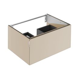 KEUCO Waschtischunterschrank Edition 11 Art 32511850801 80x35x49cm, 1 Frontauszug, Innenbeleuchtung, Glas satiniert, sand