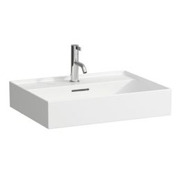 Laufen Kartell Waschtisch H8103330001041, 60x46cm, wei&szlig;, mit &Uuml;berlauf und Hahnloch, Saphirkeramik