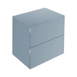 KEUCO Edition 11 Art Sideboard 32542860801 80x70x49cm, 2 Frontausz&uuml;ge, Innenbeleuchtung, Glas satiniert, blue satin