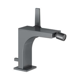 KEUCO Edition 11 Bidetarmatur 51109130000 Ausladung 139mm, mit Ablaufgarnitur, Schwarzchrom geb&uuml;rstet