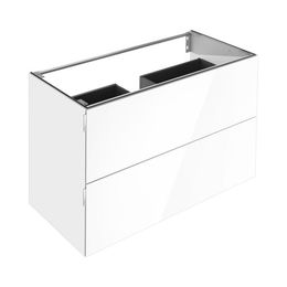 KEUCO Edition 11 Art Waschtischunterschrank 32512301200 120x70x49cm, 2 Frontausz&uuml;ge, Lack seidenmatt, Glas, wei&szlig;