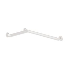 HEWI System 900 Duschhandlauf 900.35.10360DX Edelstahl pulverbeschichtet wei&szlig; tiefmatt, 765 x 475 mm, Ausf&uuml;hrung links